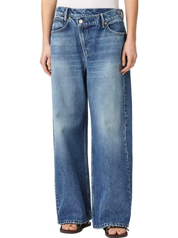 ALLSAINTS Aki Crossover Wide Leg Jeans - Vintage Indigo