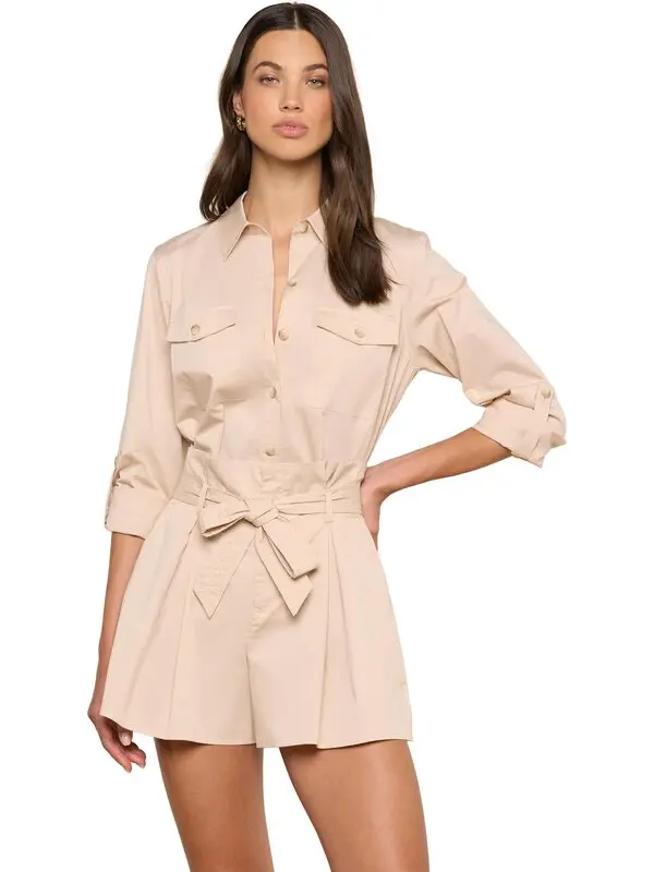 L'Agence Pearson Poplin Top - Biscuit