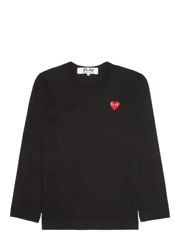 Comme Des Garçons Play Small Heart Knitted Sweater - Black