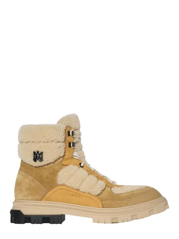 Amiri Shearling Workman Boots - Tan