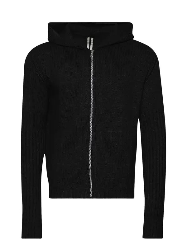 Rick Owens Hooded Zip-up Top - Black