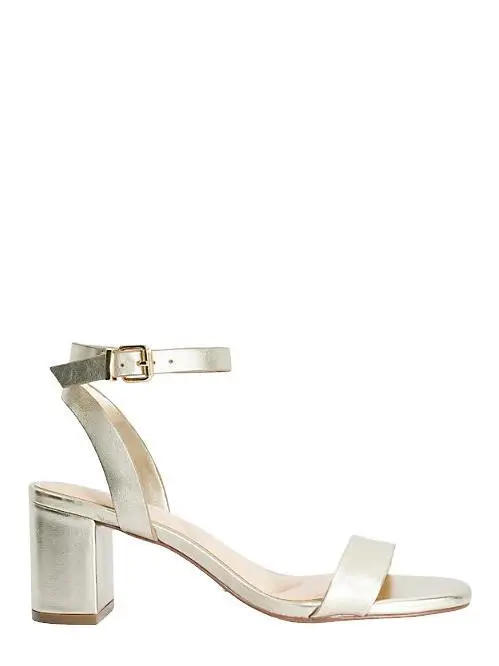 DUNE Medina Heeled Leather Sandals - Gold Leather