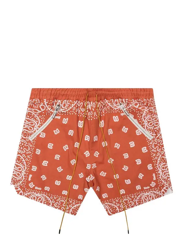 Rhude Bandana Print Shorts - Orange