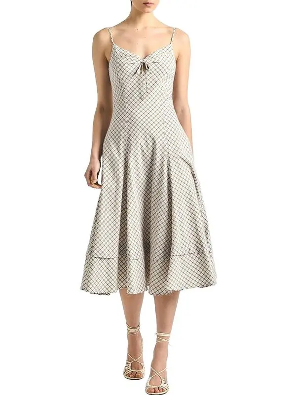 Derek Lam 10 Crosby Plaid Cotton-blend Dress - Army Green Plaid