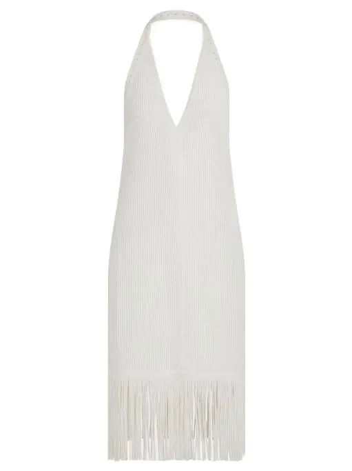 FERRAGAMO Knitted Halterneck Dress - White