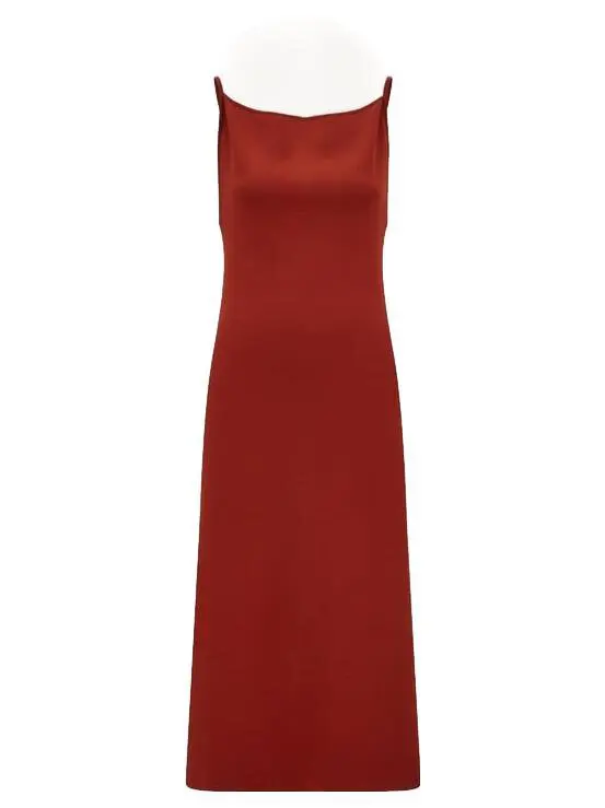 FERRAGAMO Knitted Slip Dress - Red
