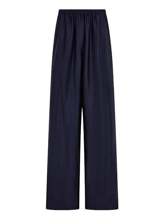 FERRAGAMO Silk Sailor Trouser - Blue / Navy