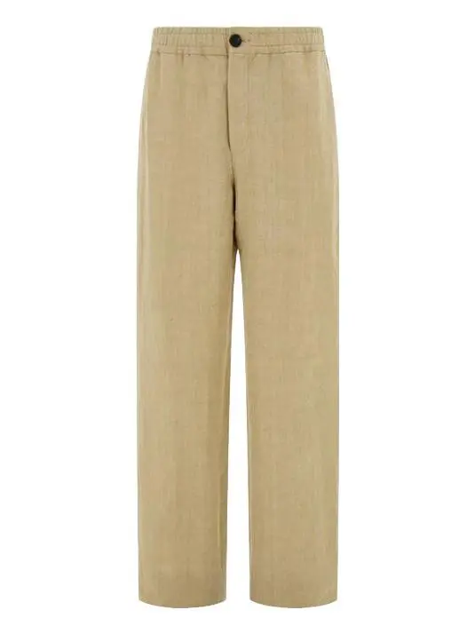 FERRAGAMO Tailored Linen Jogger Pants - Red