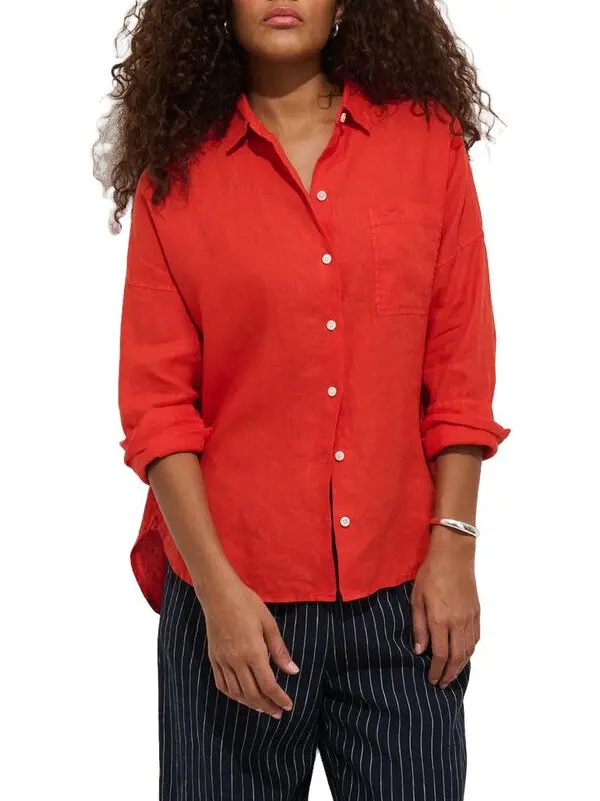 ALEX MILL Jo Linen Shirt - Chili