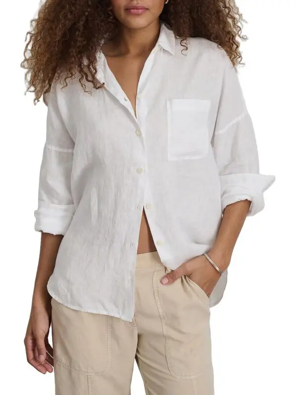 ALEX MILL Jo Linen Shirt - White