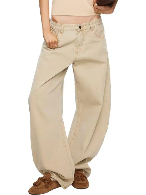 Lioness Horseshoe Baggy Jeans - Stone