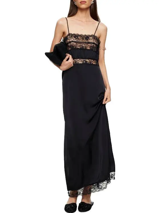 Lioness She Lace Detail Maxi Dress - Noir
