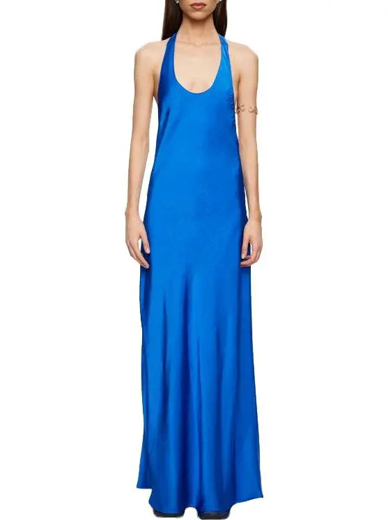 Lioness Hammered Satin Maxi Dress - Royal Blue