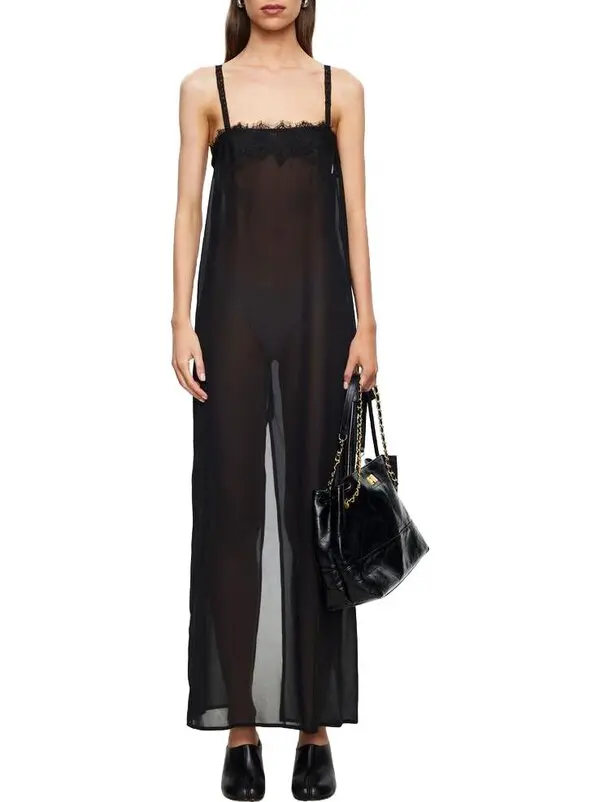 Lioness Glacial Sheer Maxi Dress - Noir