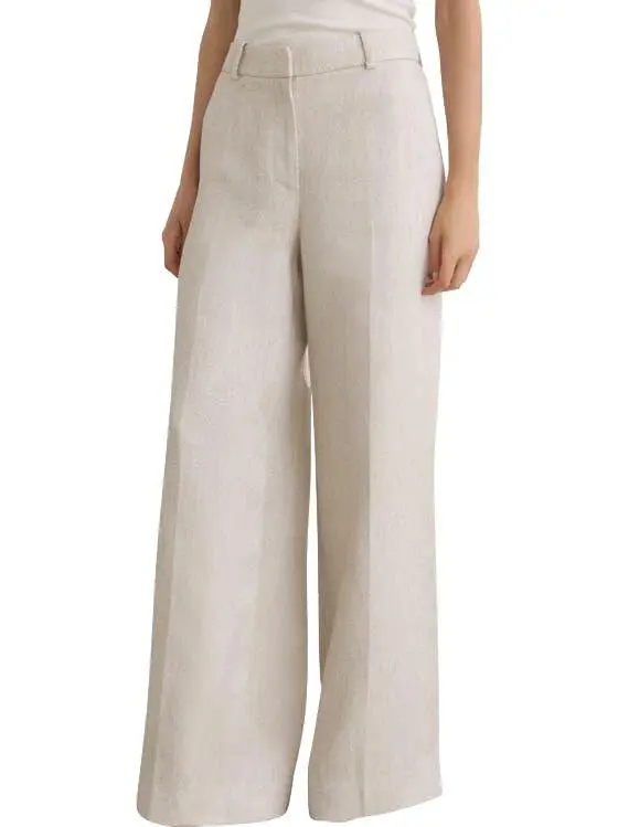 REISS Nolah Wide Leg Pants - Neutral