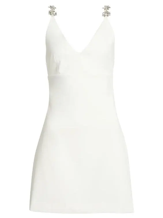 Cinq À Sept Mattison Rhinestone Strap Mini Dress - Cream