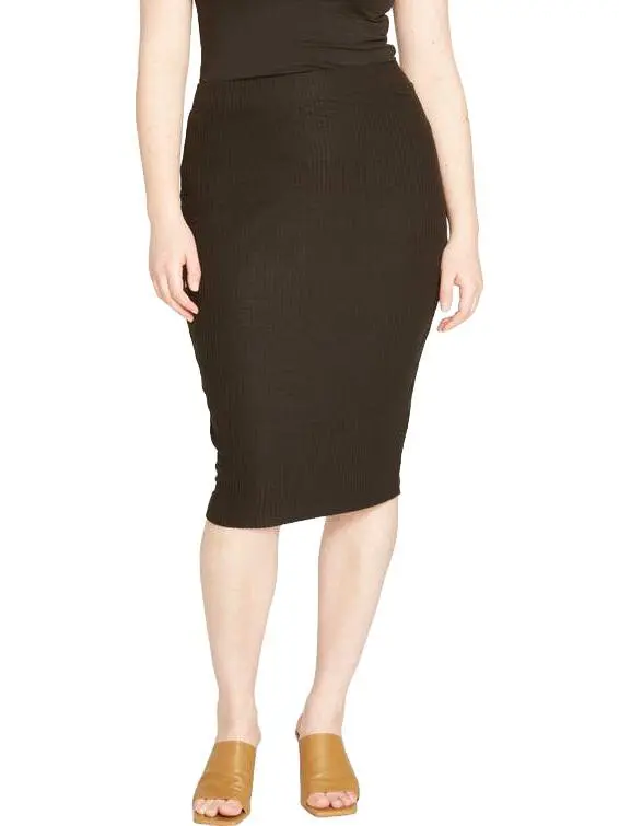 Universal Standard Rib Knit Pencil Skirt - Black