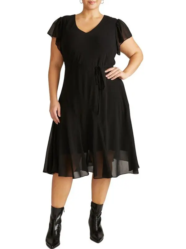 Universal Standard Sevilla Chiffon Dress - Black