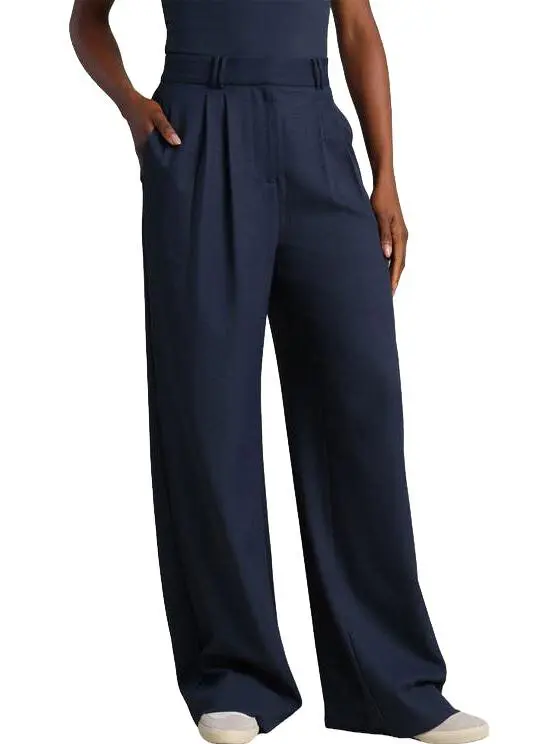 RHONE Horizon Wide Leg Trousers - Navy Blue