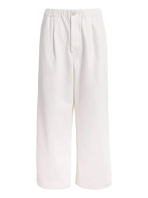 LAUREN MANOOGIAN Cotton Canvas Wide-leg Trousers - White