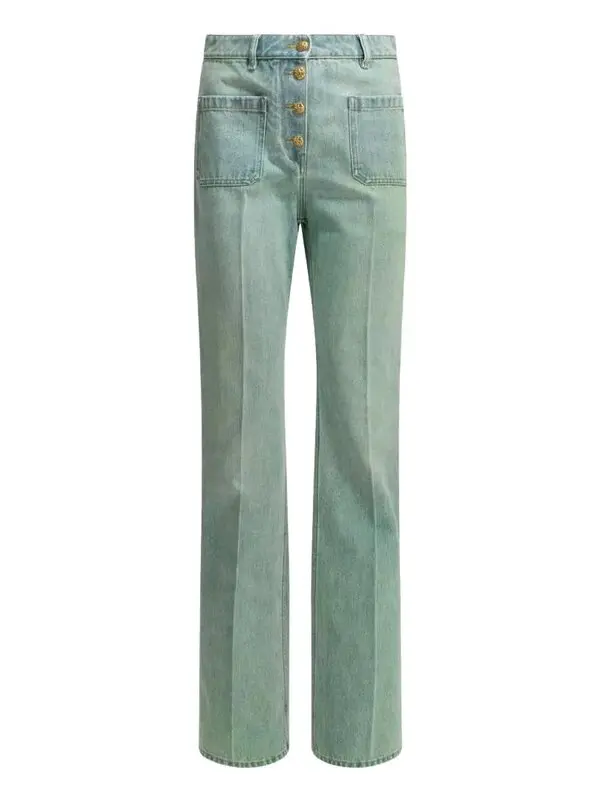 Valentino Garavani Buttoned Pressed-crease Jeans - Blue