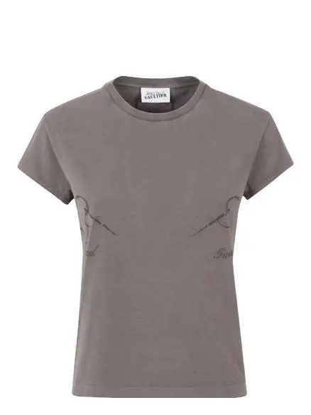 JEAN PAUL GAULTIER Embroidered Stretch Baby T-shirt - Darkgrey