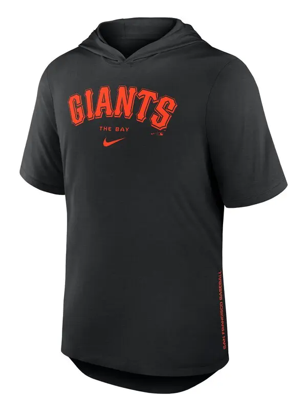 Nike San Francisco Giants Arched Wordmark Dri-fit Mlb Hooded T-shirt - Black