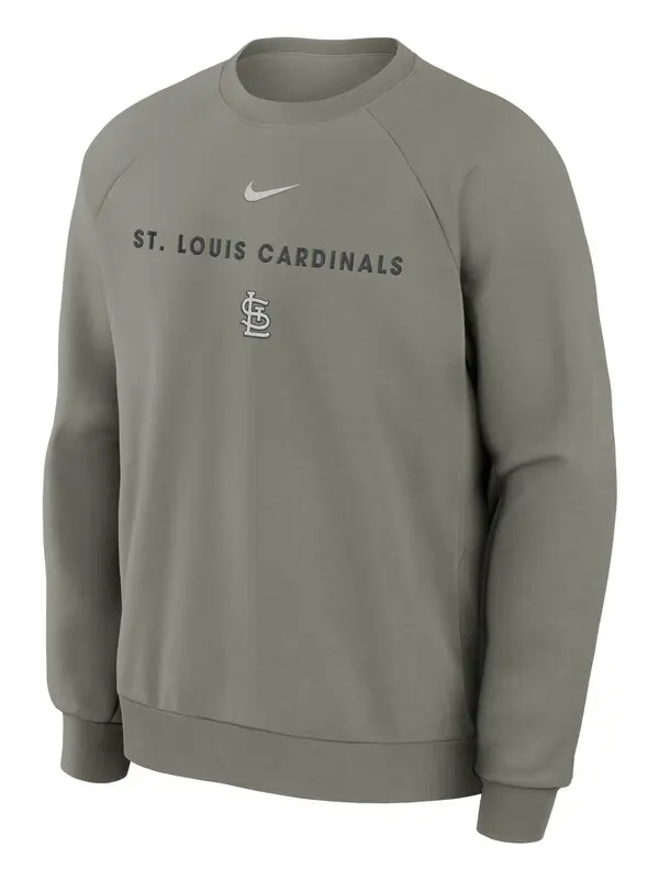 Nike St. Louis Cardinals Primary Dri-fit Mlb Pullover Crew - Grey