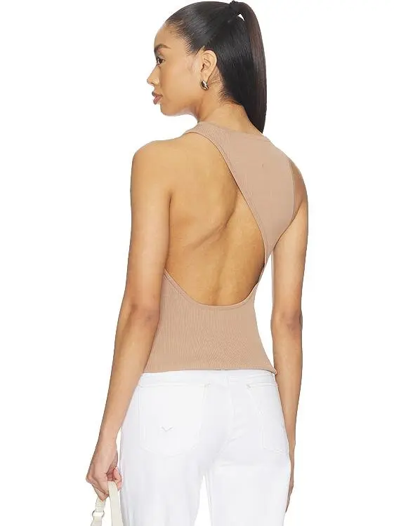 525 America Open Back Ribbed Knit Tank - Almondine