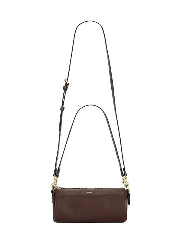 COACH Natural Grain Leather Barrel Bag - Maple