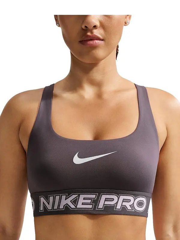 Nike Pro Light Support Non Padded Sports Bra - Thunder Grey/pink Foam/metallic Silver