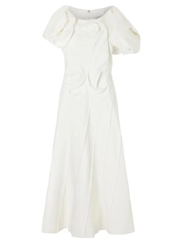 Gabriela Hearst Navi Linen Midi Dress - White