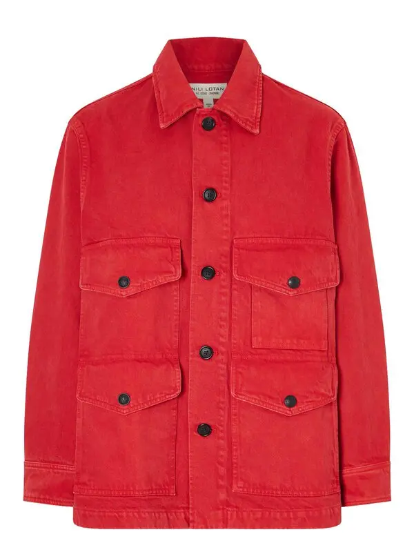 NILI LOTAN Leroy Denim Jacket - Red