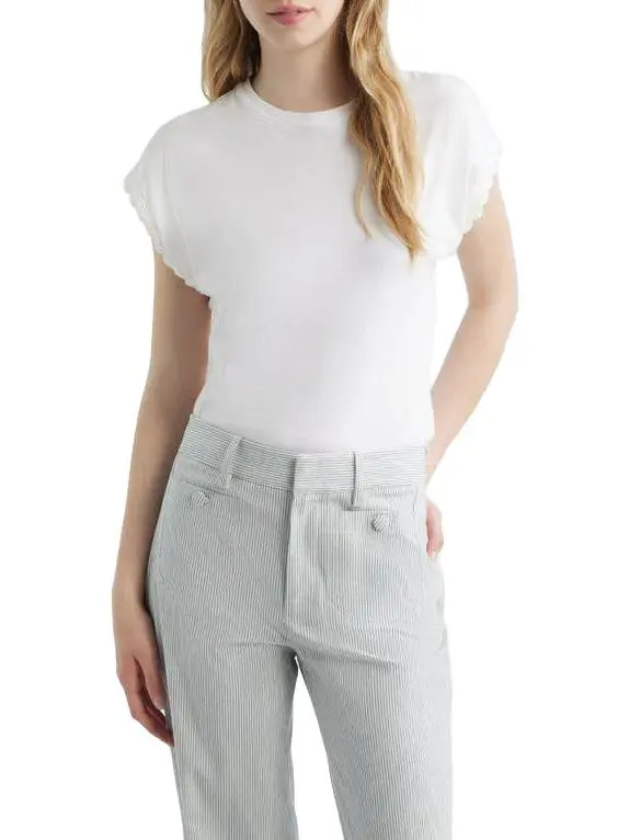 FRAME Crochet-trim Pima Cotton Muscle T-shirt - White