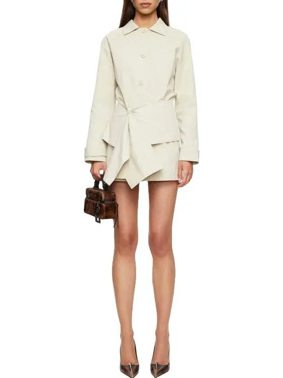 Lioness Wiseguy Cotton Mini Shirtdress - Sand