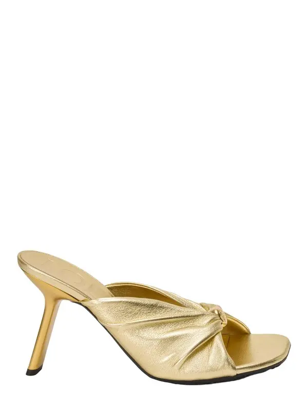 Loewe X Paula's Ibiza Metallic Leather Heeled Mules - Black