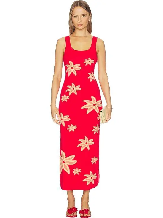 THE WOLF GANG Aggie Maxi Dress - Red