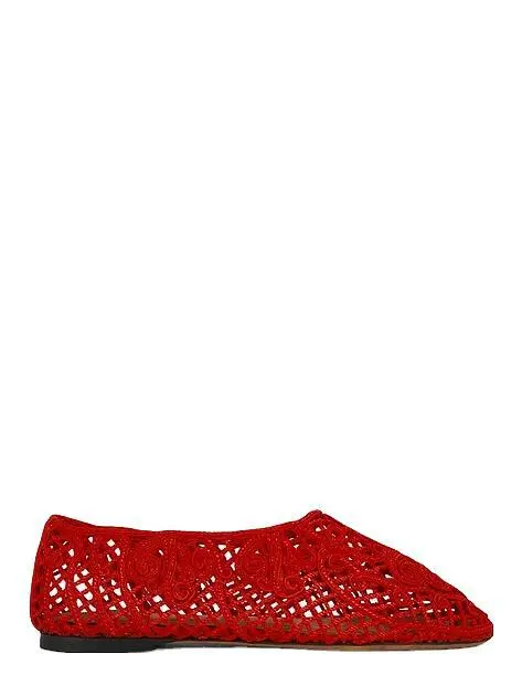ODISSI Iris Flat Crochet Knit - Red