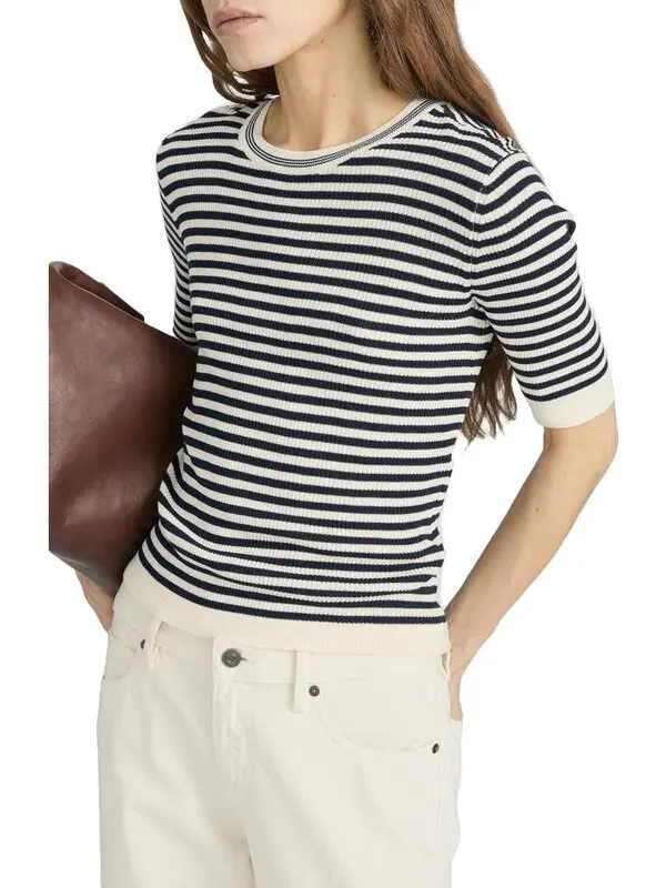FRAME Cruise Ribbed Sweater - Cream Multi