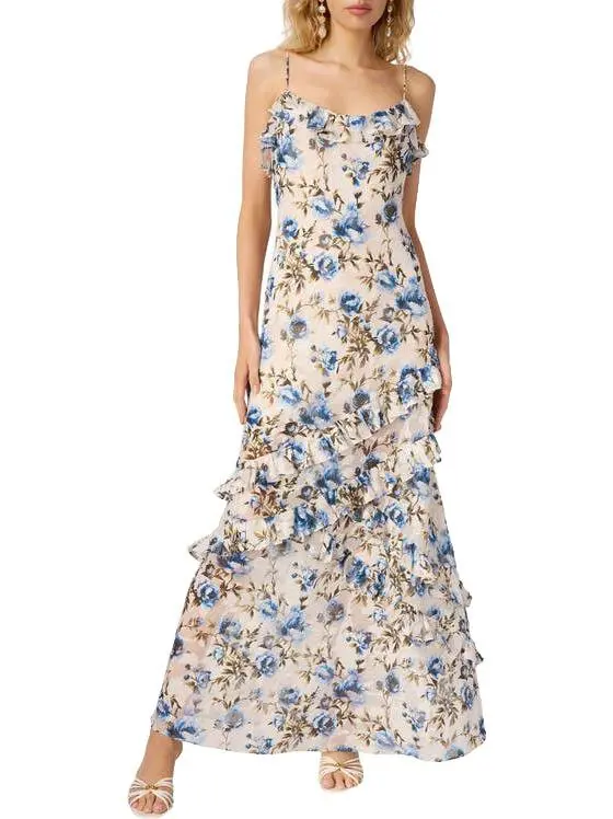 Cami Nyc Elouisa Floral Burnout Ruffle Tiered Dress - Daydream