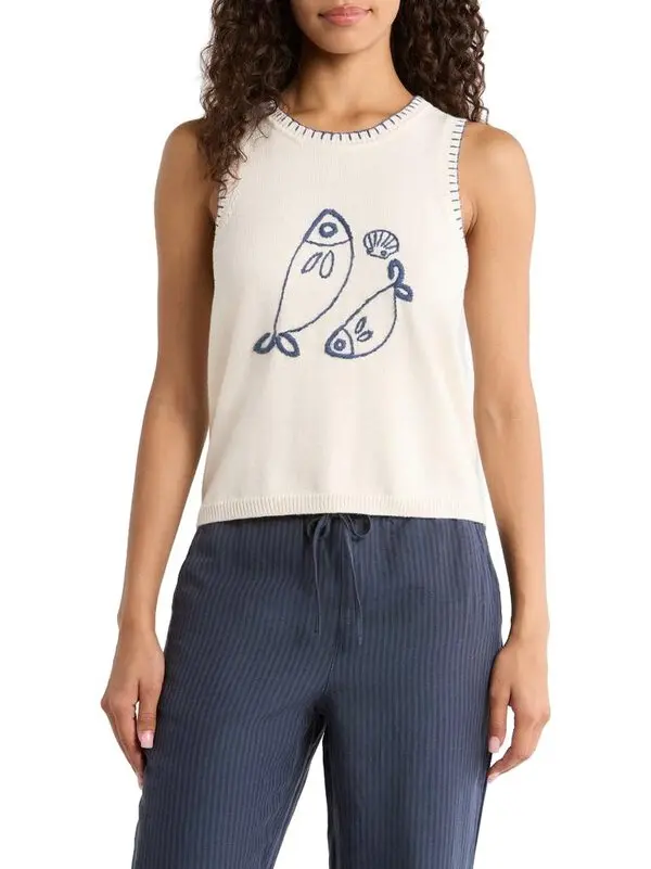 Marine Layer Marisol Whipstitch Cotton Tank - Pescare