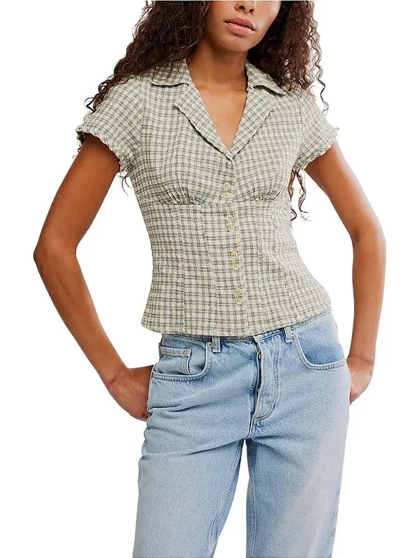 Free People Camp Crush Shirt - Neutral Combo