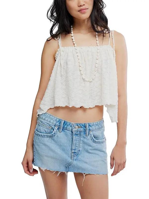 Free People Briana Shoulder Tie Tank Top - Sugar Swizzle