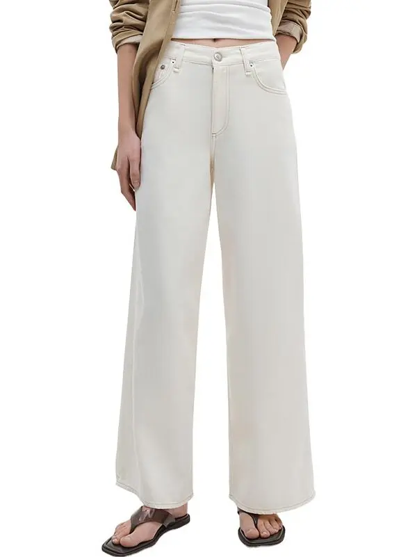 Rag & Bone Sofie High-rise Wide-leg Ankle Jeans - Ecru
