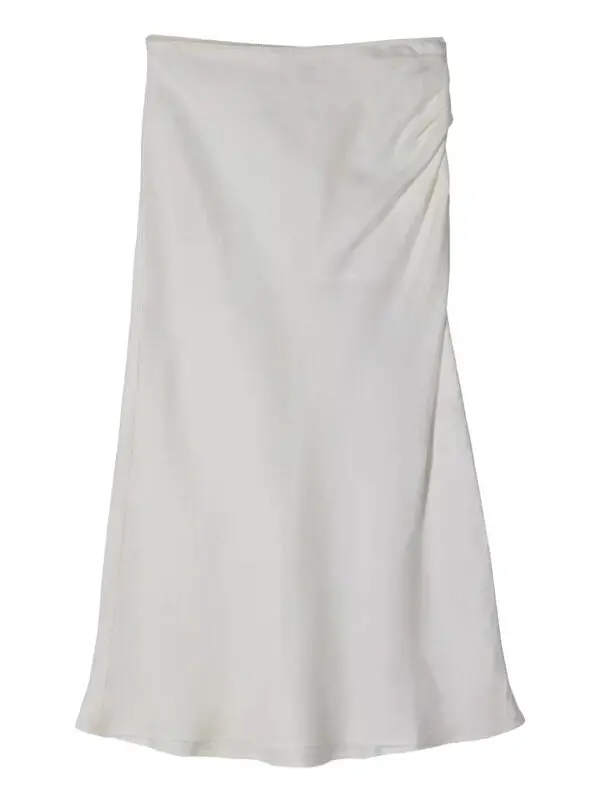 HOUSE OF DAGMAR Draped Midi Skirt - White