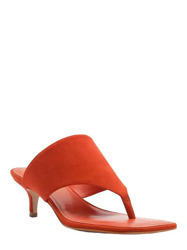 Schutz Sage Mid Stiletto Sandals - Orange Clay