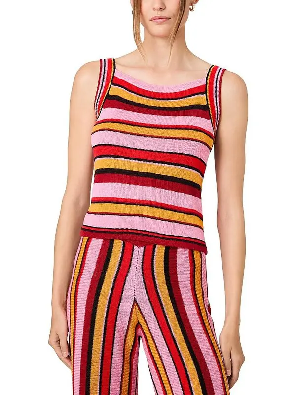 French Connection Motley Knit Sleeveless Top - Sunkissed Orange Multi