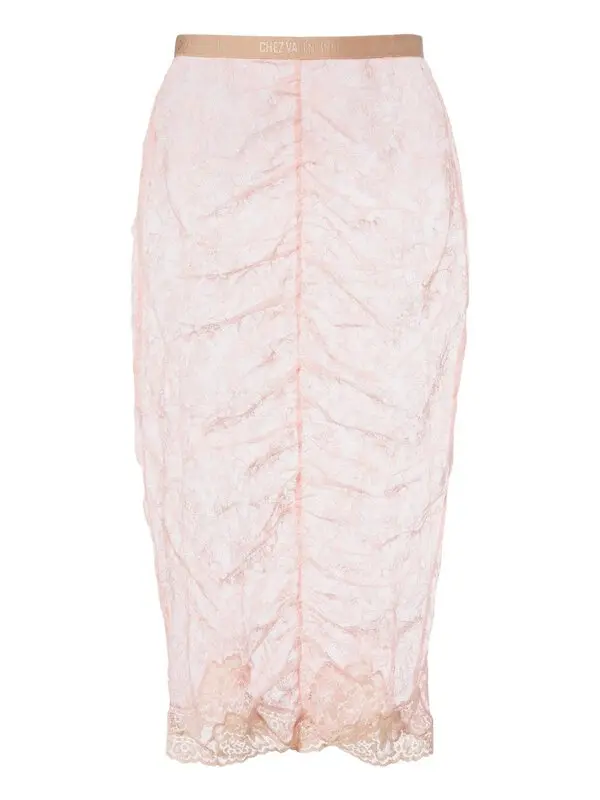 Valentino Garavani Floral Lace Midi Skirt - Pink