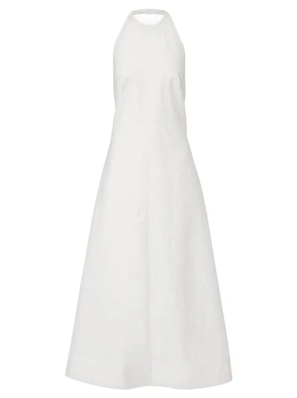 RÓHE Halterneck Cotton-blend Poplin Midi Dress - White