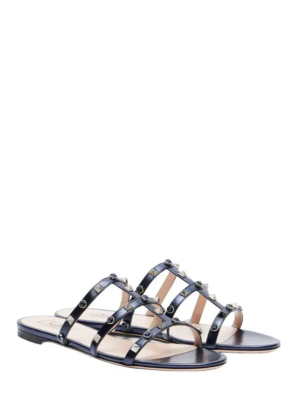 Valentino Garavani Rockstud Leather Sandals - Black